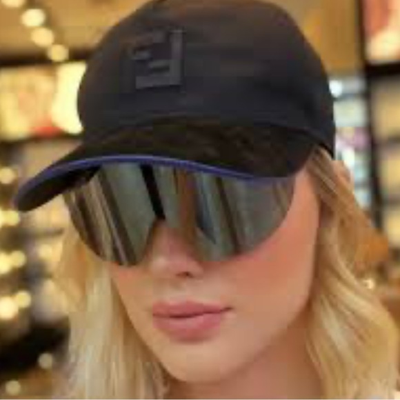 Fendi | Accessories | Fashion Show Fendi Eyecap Baseball Cap With Shield Sunglasses | Poshmark